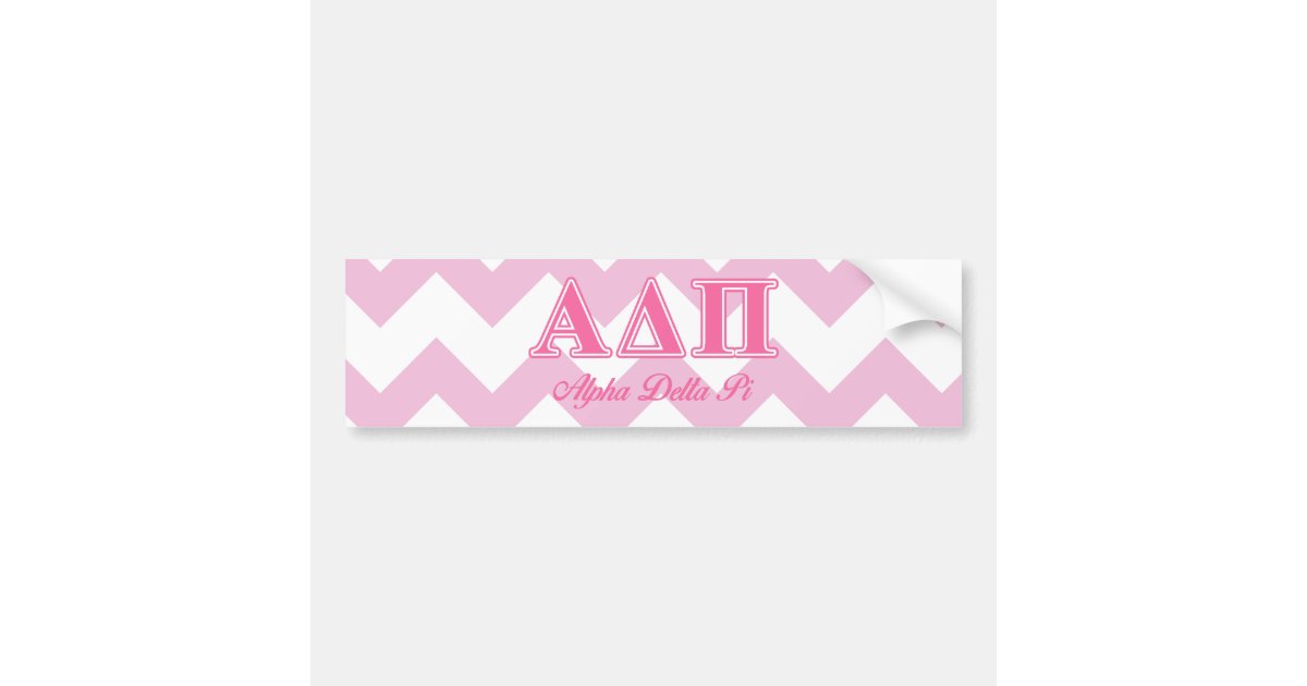Alpha Delta Pi Pink Letters Bumper Sticker | Zazzle
