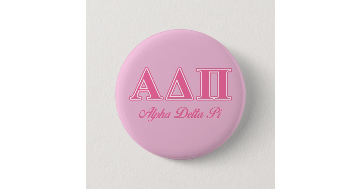 Alpha Delta Pi Pink Letters Pinback Button | Zazzle