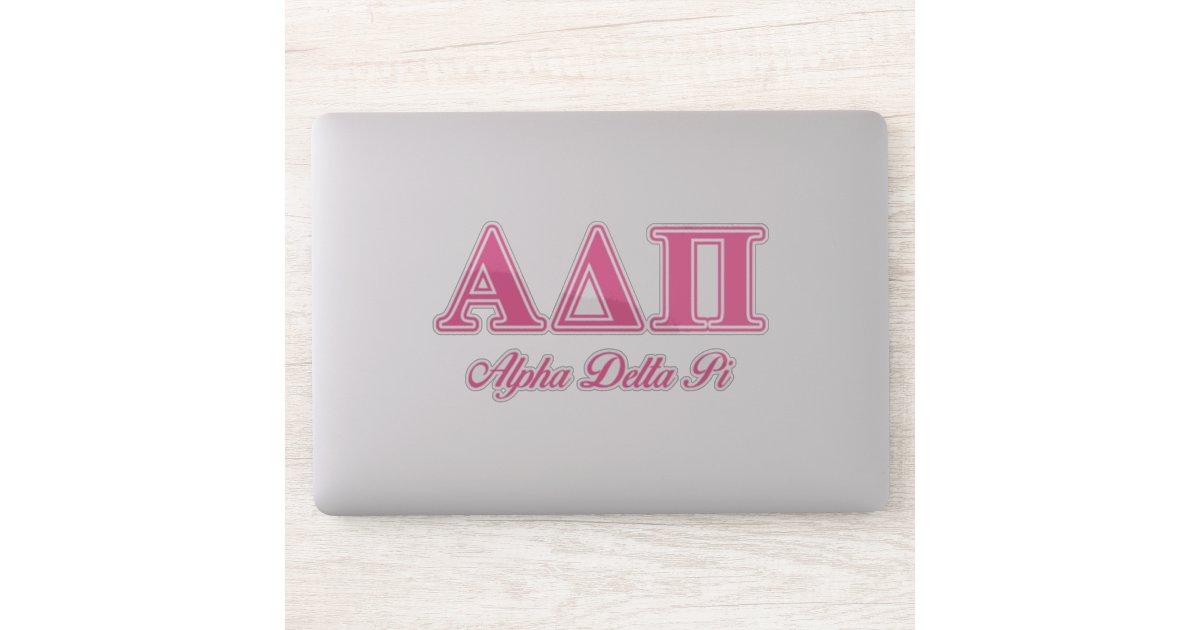 Alpha Delta Pi Pink Letters Sticker | Zazzle
