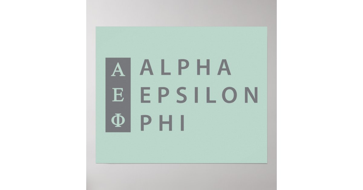 Alpha Epsilon Phi | Stacked Logo Poster | Zazzle