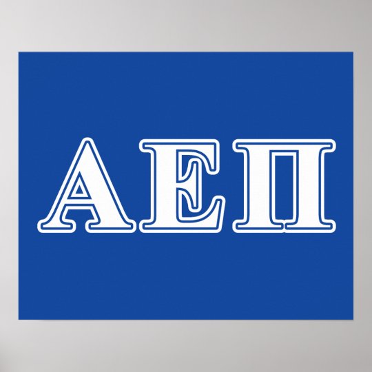 Alpha Epsilon Pi White and Blue Letters Poster | Zazzle.com