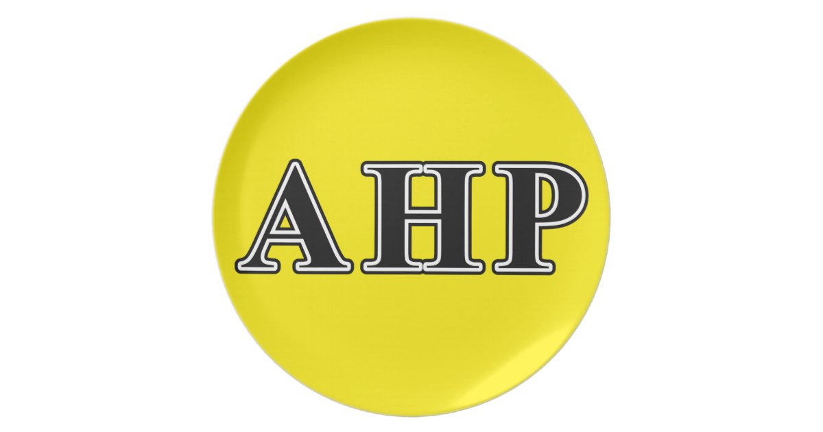 Alpha Eta Rho Black Letters Dinner Plate | Zazzle