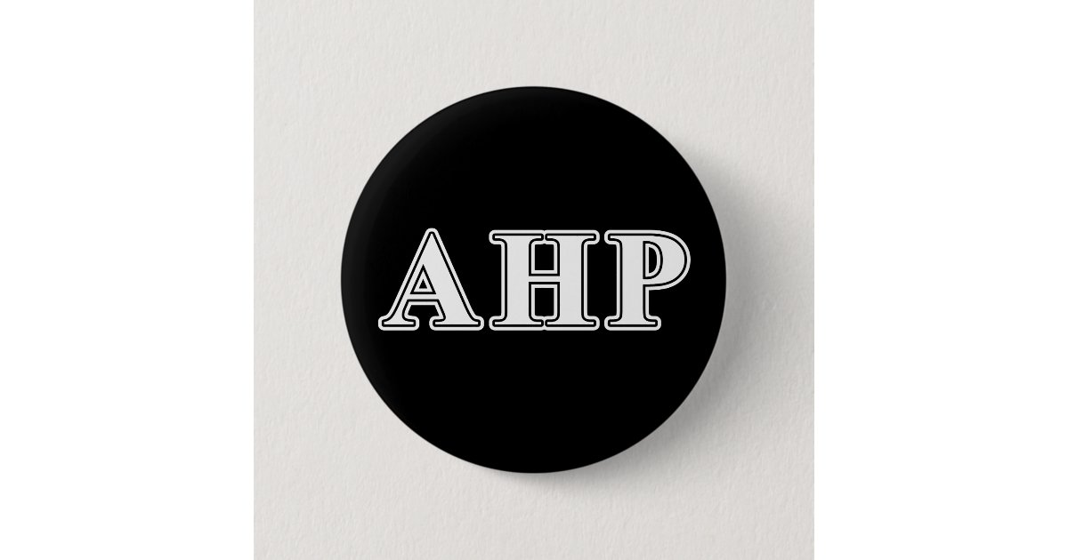 Alpha Eta Rho White and Black Letters Pinback Button | Zazzle