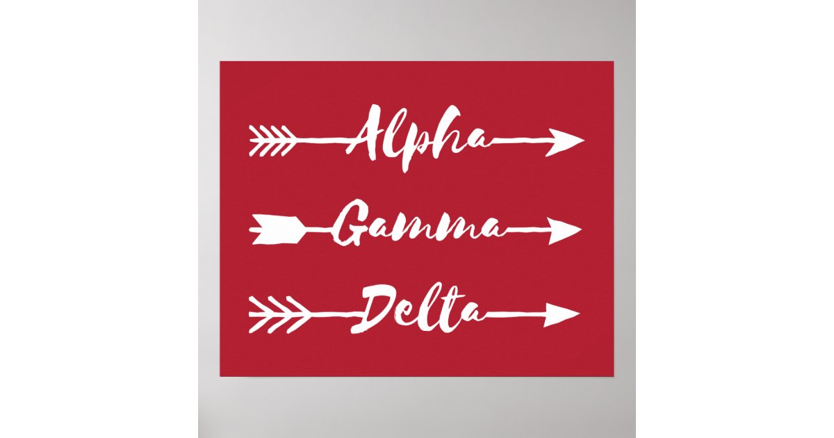 Alpha Gamma Delta Arrow Poster | Zazzle