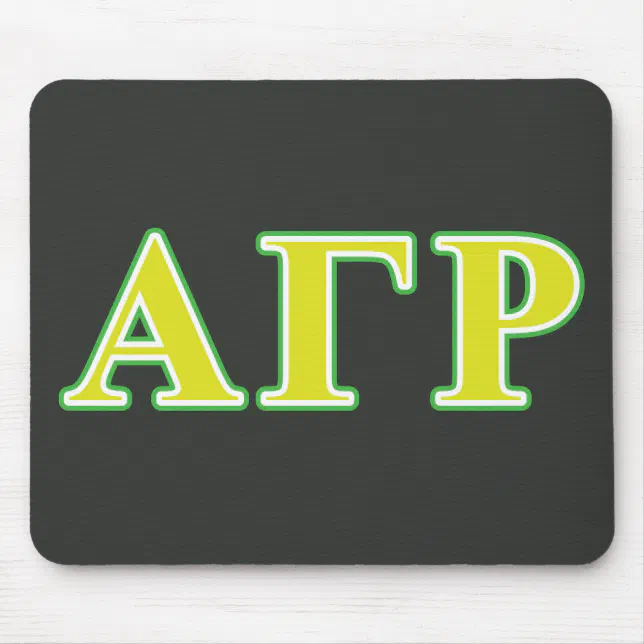 Alpha Gamma Rho Green and Yellow Letters Mouse Pad | Zazzle