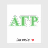 Alpha Gamma Rho Green Letters Sticker | Zazzle