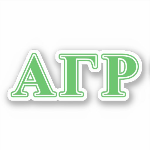 Alpha Gamma Rho Green Letters Sticker | Zazzle