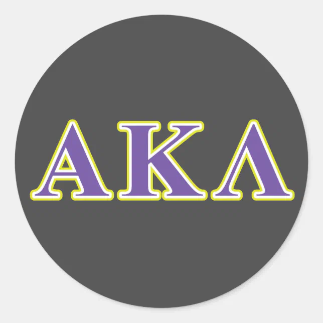 Alpha Kappa Lambda Black Letters Classic Round Sticker | Zazzle