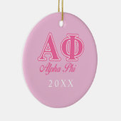 Alpha Phi Pink Letters Ceramic Ornament | Zazzle
