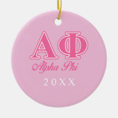 Alpha Phi Pink Letters Ceramic Ornament | Zazzle