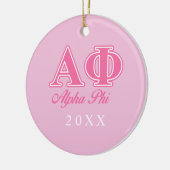 Alpha Phi Pink Letters Ceramic Ornament | Zazzle
