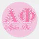 Alpha Phi Pink Letters Classic Round Sticker | Zazzle