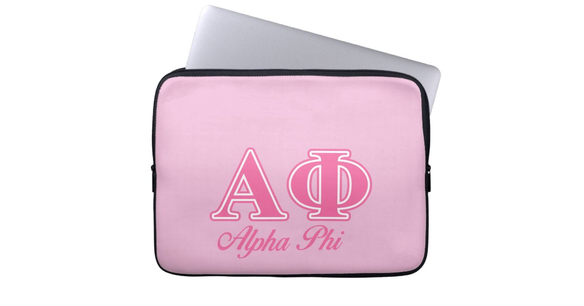 Alpha Phi Pink Letters Laptop Sleeve | Zazzle