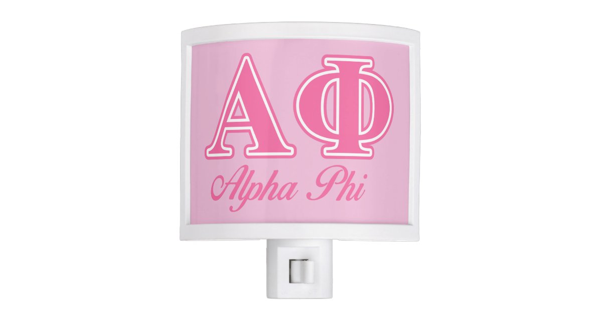 Alpha Phi Pink Letters Night Light | Zazzle
