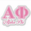 Alpha Phi Pink Letters Sticker | Zazzle