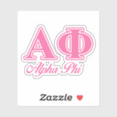 Alpha Phi Pink Letters Sticker | Zazzle