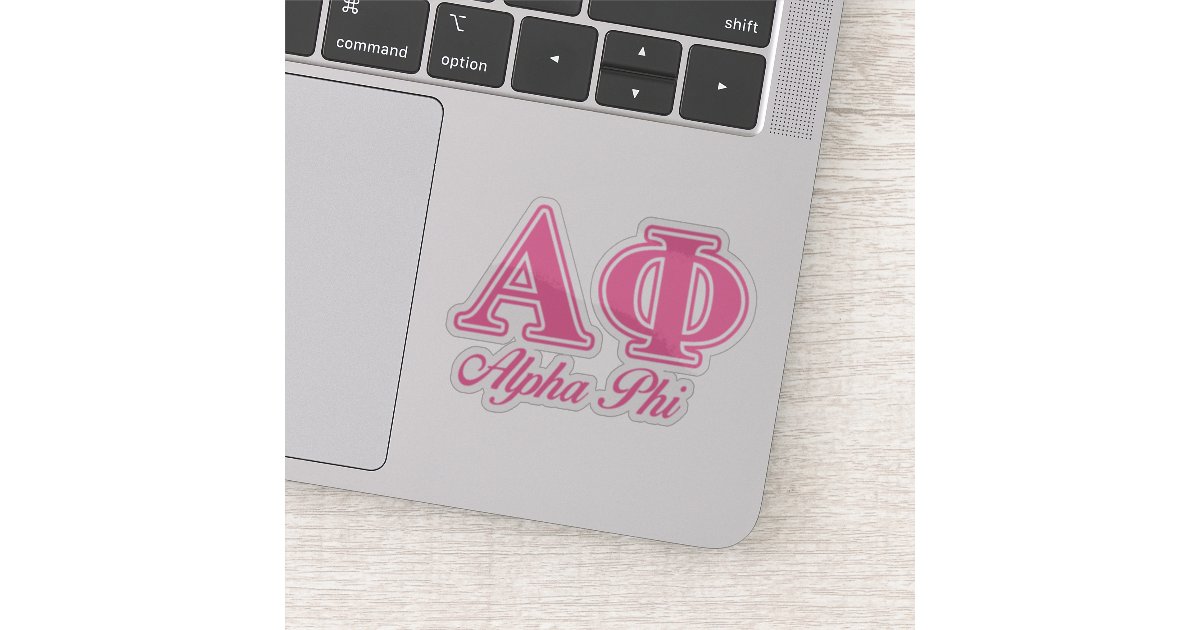 Alpha Phi Pink Letters Sticker | Zazzle