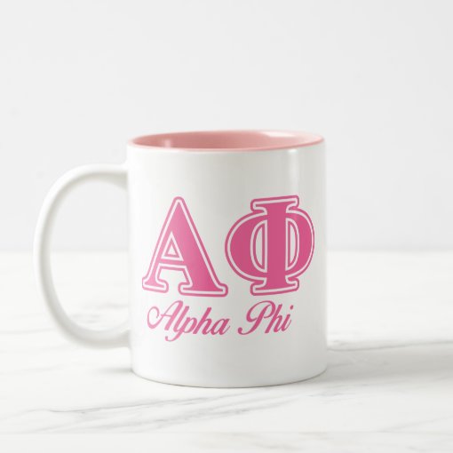 Alpha Phi Pink Letters Two-Tone Coffee Mug | Zazzle