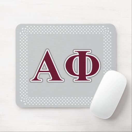Alpha Phi Silver and Bordeaux Letters Mouse Pad | Zazzle
