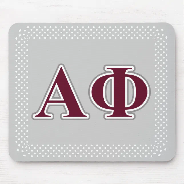 Alpha Phi Silver and Bordeaux Letters Mouse Pad | Zazzle