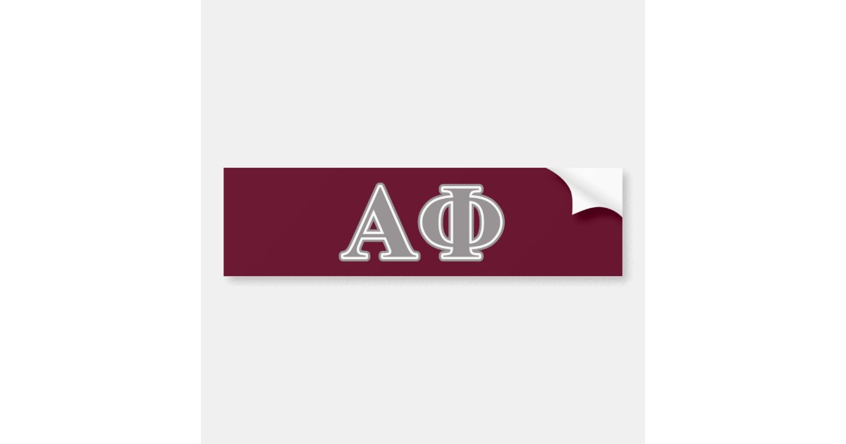 Alpha Phi Silver Letters Bumper Sticker | Zazzle