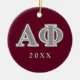 Alpha Phi Silver Letters Ceramic Ornament | Zazzle