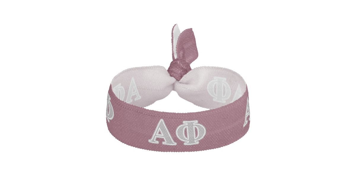 Alpha Phi Silver Letters Hair Tie | Zazzle