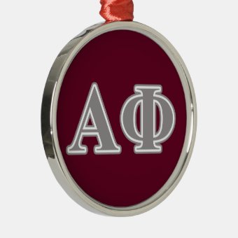 Alpha Phi Silver Letters Metal Ornament | Zazzle