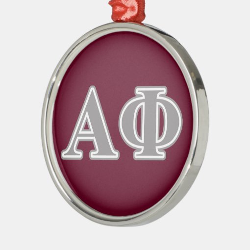 Alpha Phi Silver Letters Metal Ornament | Zazzle