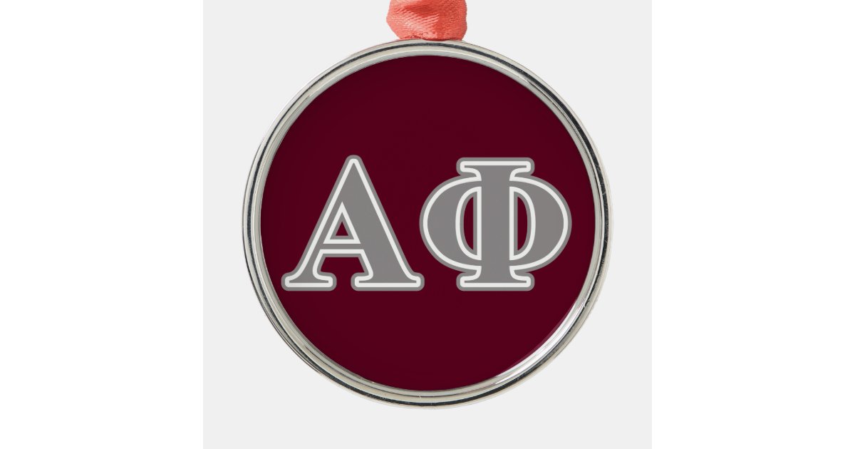 Alpha Phi Silver Letters Metal Ornament | Zazzle