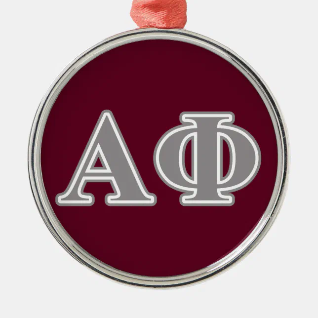 Alpha Phi Silver Letters Metal Ornament | Zazzle