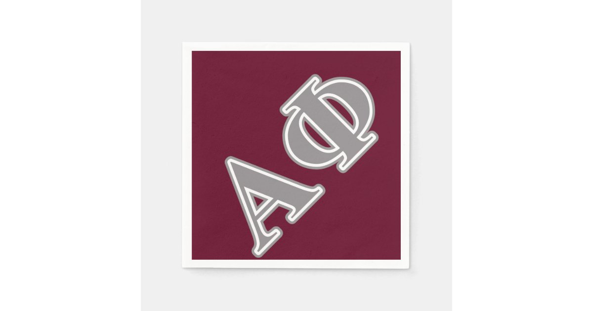 Alpha Phi Silver Letters Paper Napkins | Zazzle