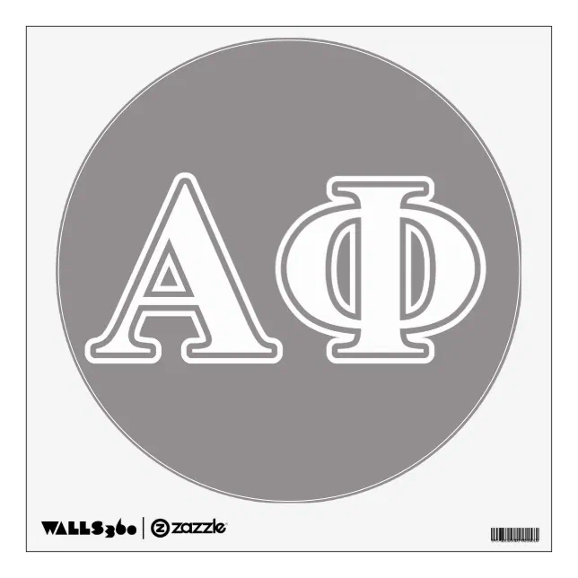 Alpha Phi White and Silver Letters Wall Decal | Zazzle