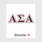 Alpha Sigma Alpha Black an Red Letters Sticker | Zazzle