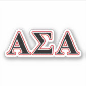 Alpha Sigma Alpha Black an Red Letters Sticker | Zazzle
