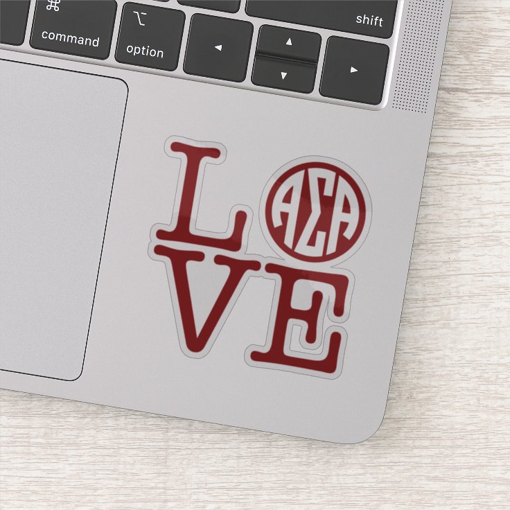 Alpha Sigma Alpha Love Sticker | Zazzle