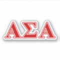Alpha Sigma Alpha Red Letters Sticker | Zazzle