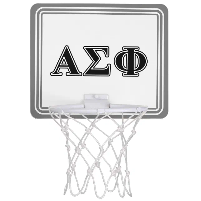 Alpha Sigma Phi Black Letters Mini Basketball Hoop | Zazzle