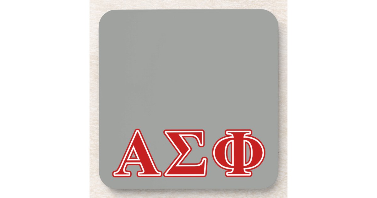 Alpha Sigma Phi Red Letters Coaster | Zazzle