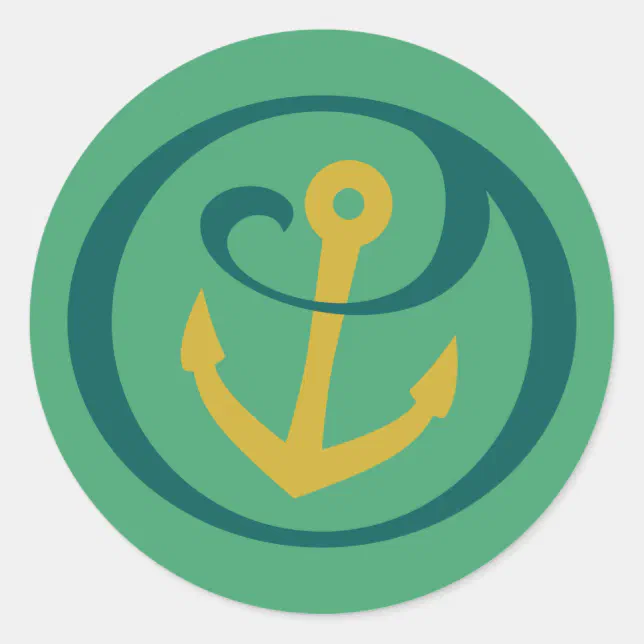 Alpha Sigma Tau Anchor Mark Classic Round Sticker | Zazzle