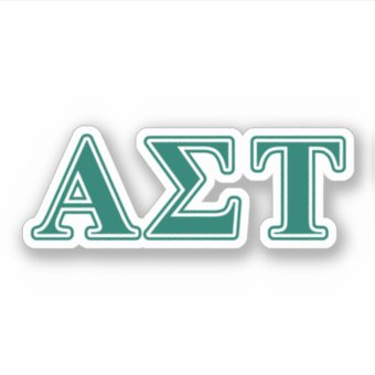 Alpha Sigma Tau Green Letters Sticker | Zazzle