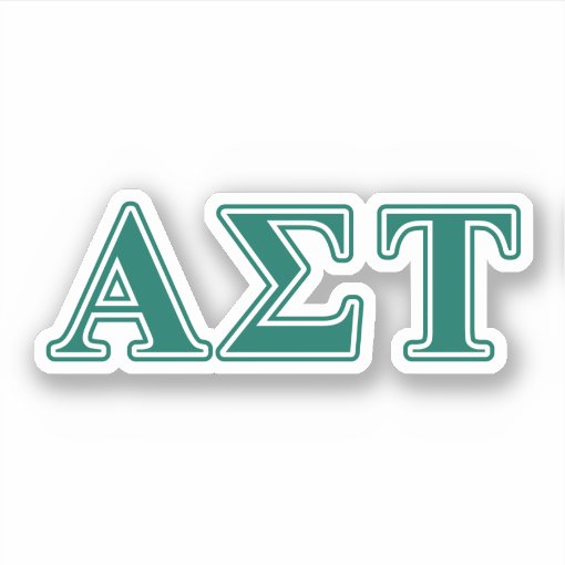 Alpha Sigma Tau Green Letters Sticker | Zazzle