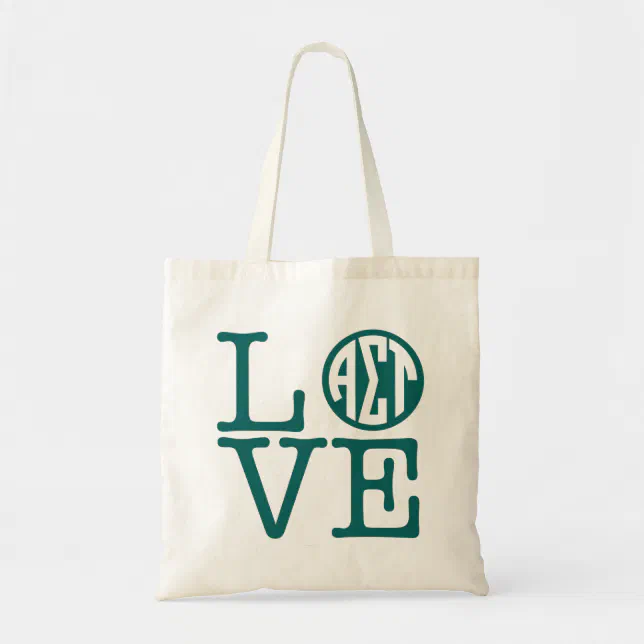 Alpha Sigma Tau Love Tote Bag | Zazzle