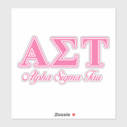 Alpha Sigma Tau Pink Letters Sticker | Zazzle
