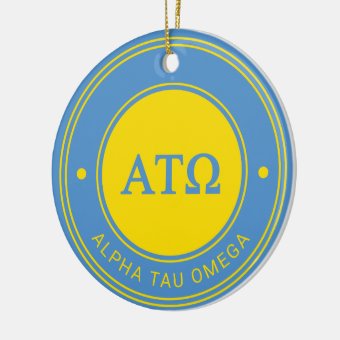 Alpha Tau Omega | Badge Ceramic Ornament | Zazzle