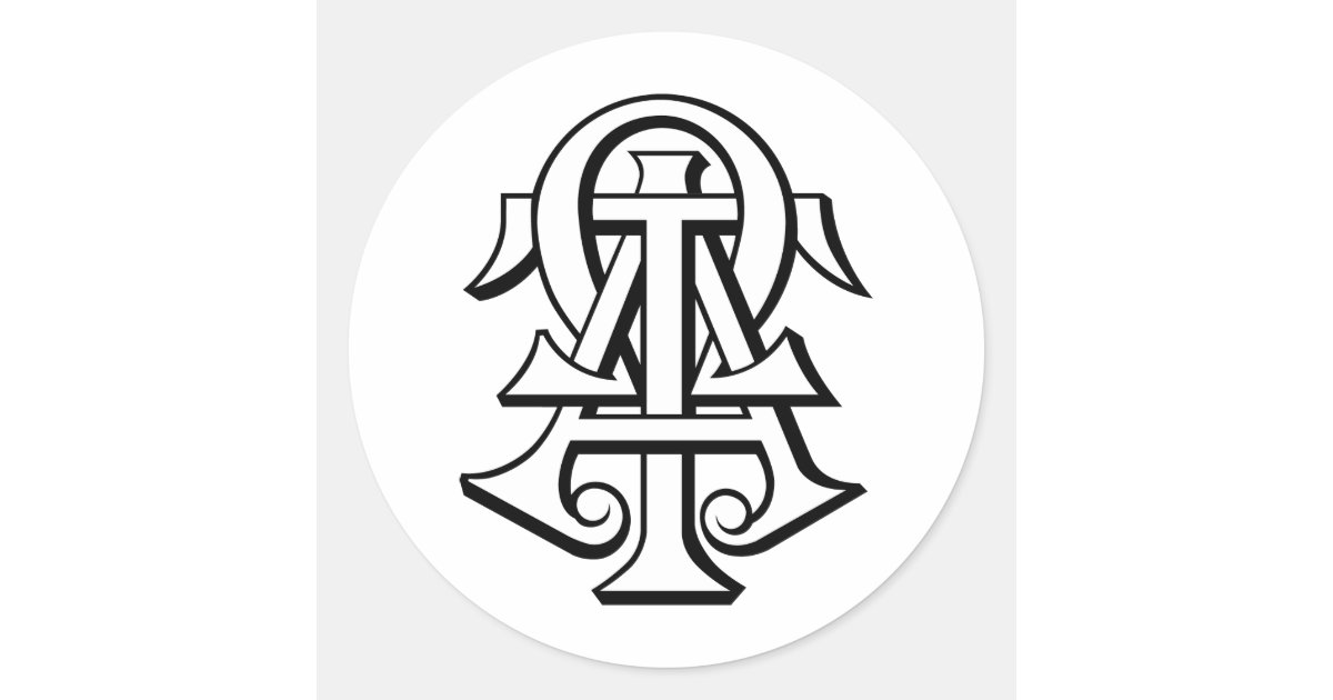Alpha Tau Omega Interlocked Letters Classic Round Sticker | Zazzle.com