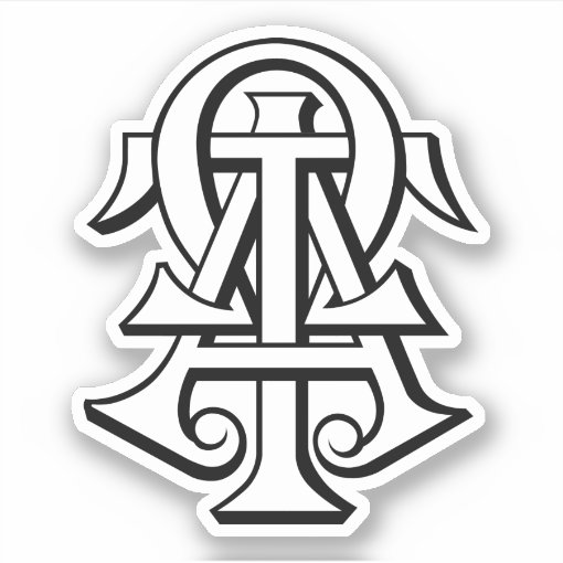 Alpha Tau Omega Interlocked Letters Sticker | Zazzle