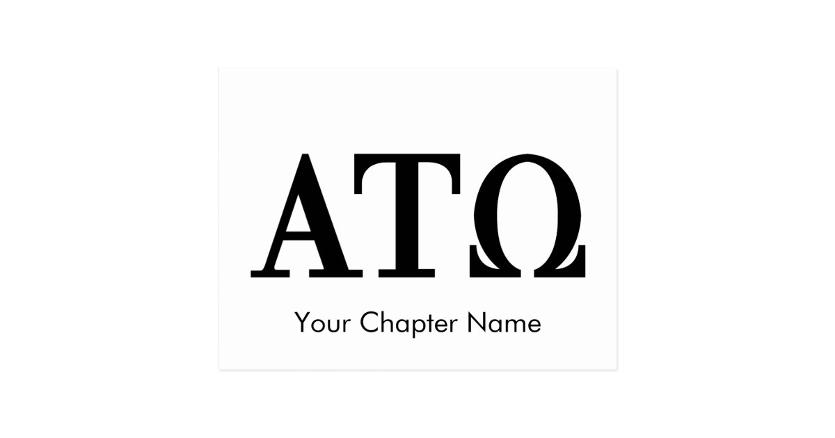Alpha Tau Omega Letters Postcard | Zazzle.com