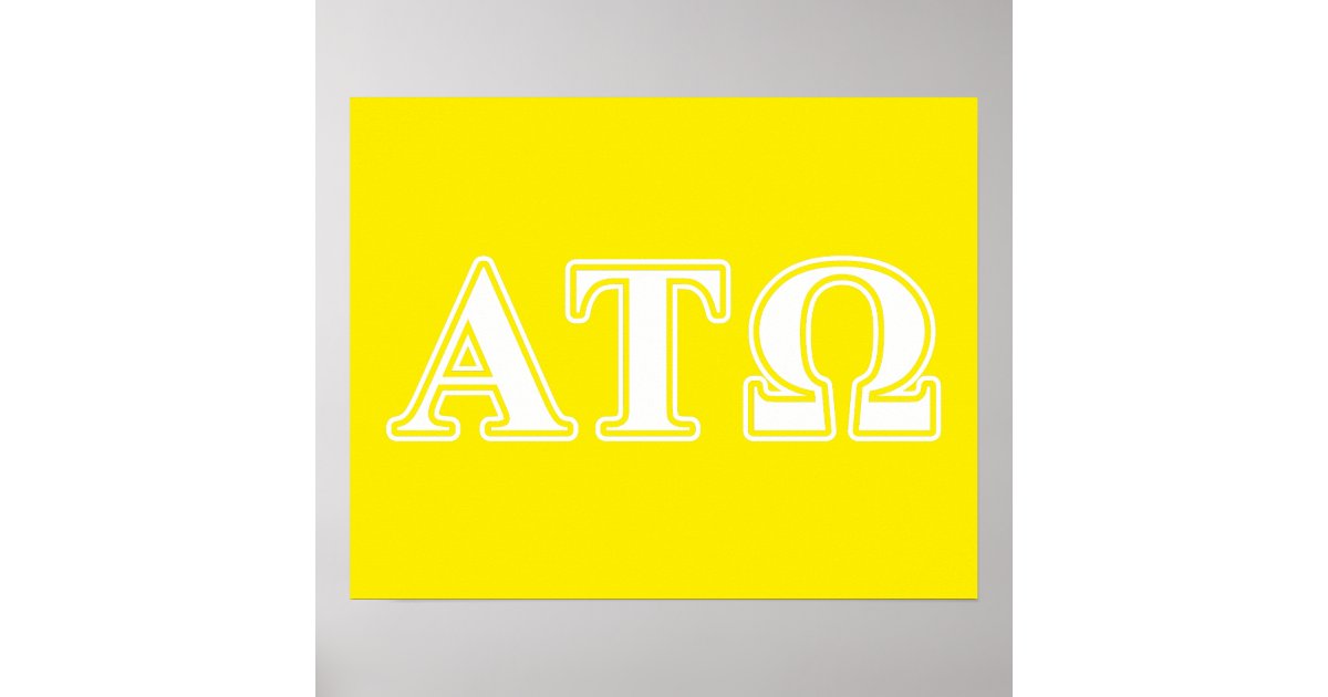 Alpha Tau Omega White and Yellow Letters Poster | Zazzle