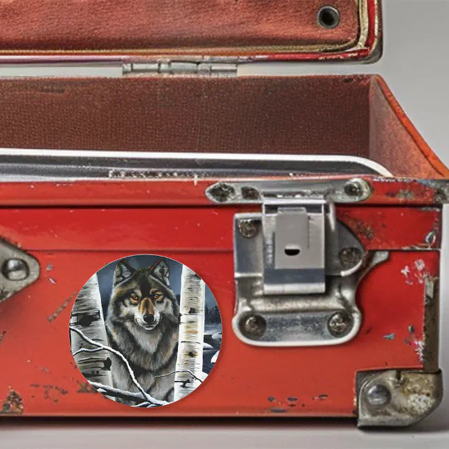 Alpha Timber Wolf Poplar Trees Classic Round Sticker | Zazzle